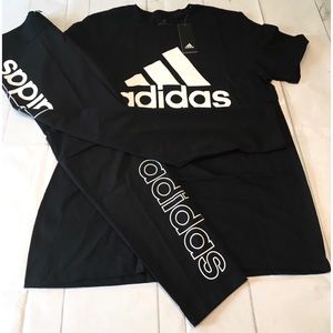 adidas | Pants & Jumpsuits | New Adidas 2 Pc Outfit Tshirt Legging Set ...